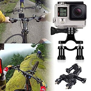 Action Camera Accessories Handlebar Head Chest Mount Strap Harness Adaptor with Cell Phone Clip for Gopro Hero/iPhone 15 14 13 12 11 Pro Max