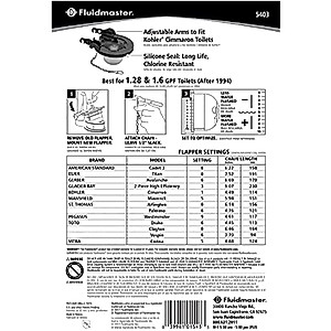 Fluidmaster 5403 Water-Saving Long Life Toilet Flapper for 3-Inch Flush Valves, Adjustable Solid Frame Design, Easy Install (Red)