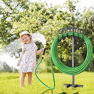 Keten Garden Hose Holder, Detachable Metal Water Hose Holder Stand, Heavy Duty Freestanding Garden Hose Reel Rack and Hose Storage Organizer for Outside Yard