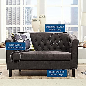 Modway Prospect Upholstered Contemporary Modern Loveseat In Brown