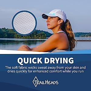 TrailHeads Women's Race Day Performance Running Cap, Lightweight & Quick Drying Mesh Sports Hat with Reflective Trim, Adjustable Fit - White-Cool Green-Pink Punch 3-pk