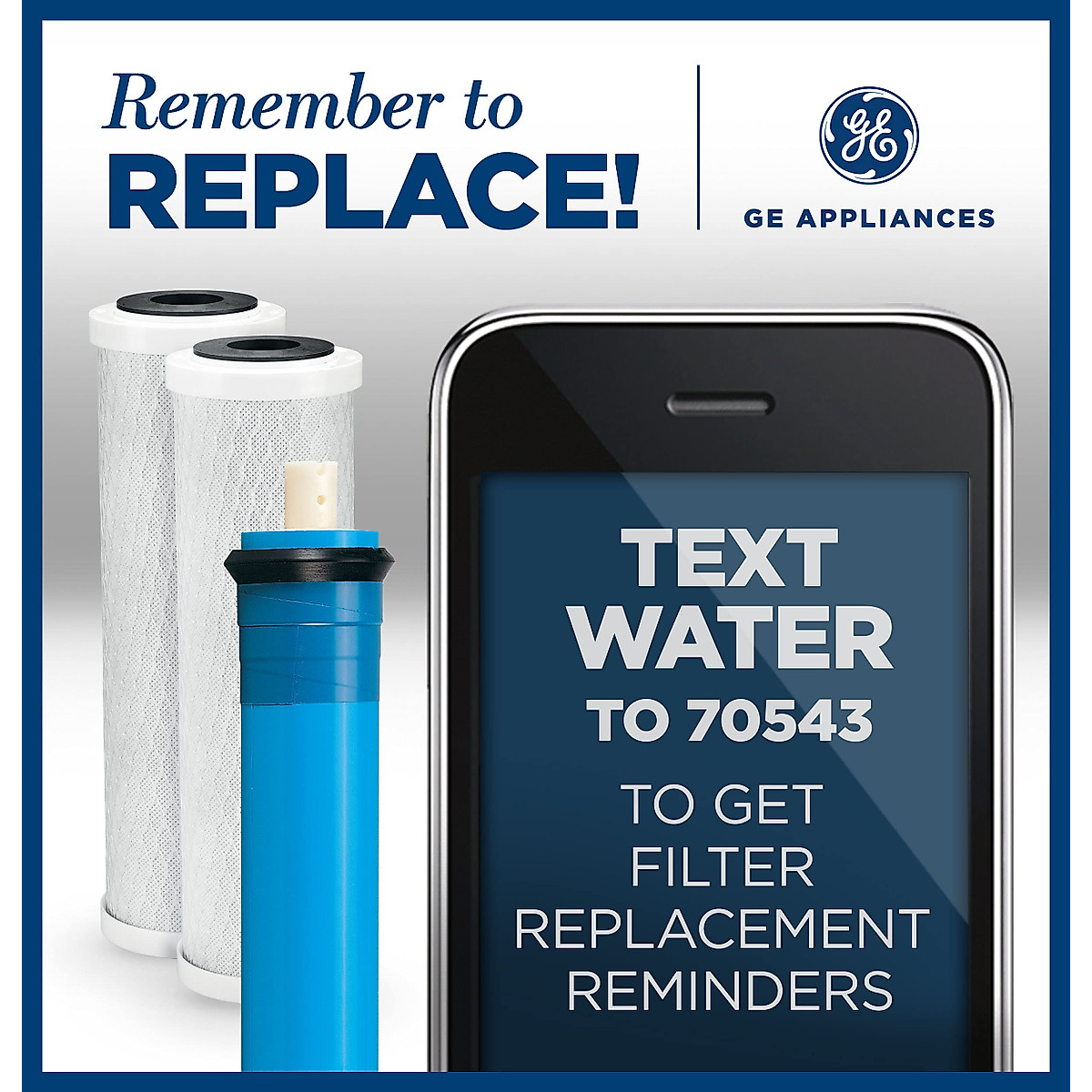 GE FX12P Under Sink Water Filter | Replacement for Reverse Osmosis System | NSF Certified: Reduces Sediment, Rust & Other Impurities from Water | Replace Every 6 Months for Best Results | 2 Filters