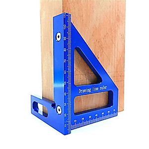 Zeglavi 45/90 Degree Aluminum Alloy Woodworking Square Protractor Miter Triangle Ruler Layout Measuring Tool for Engineer Carpenter