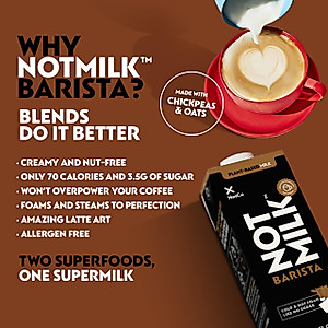 NotMilk Barista Plant-Based Milk, Shelf-Stable, Lactose-free, Vegan, Non-GMO 32 FL Oz, 6-PACK