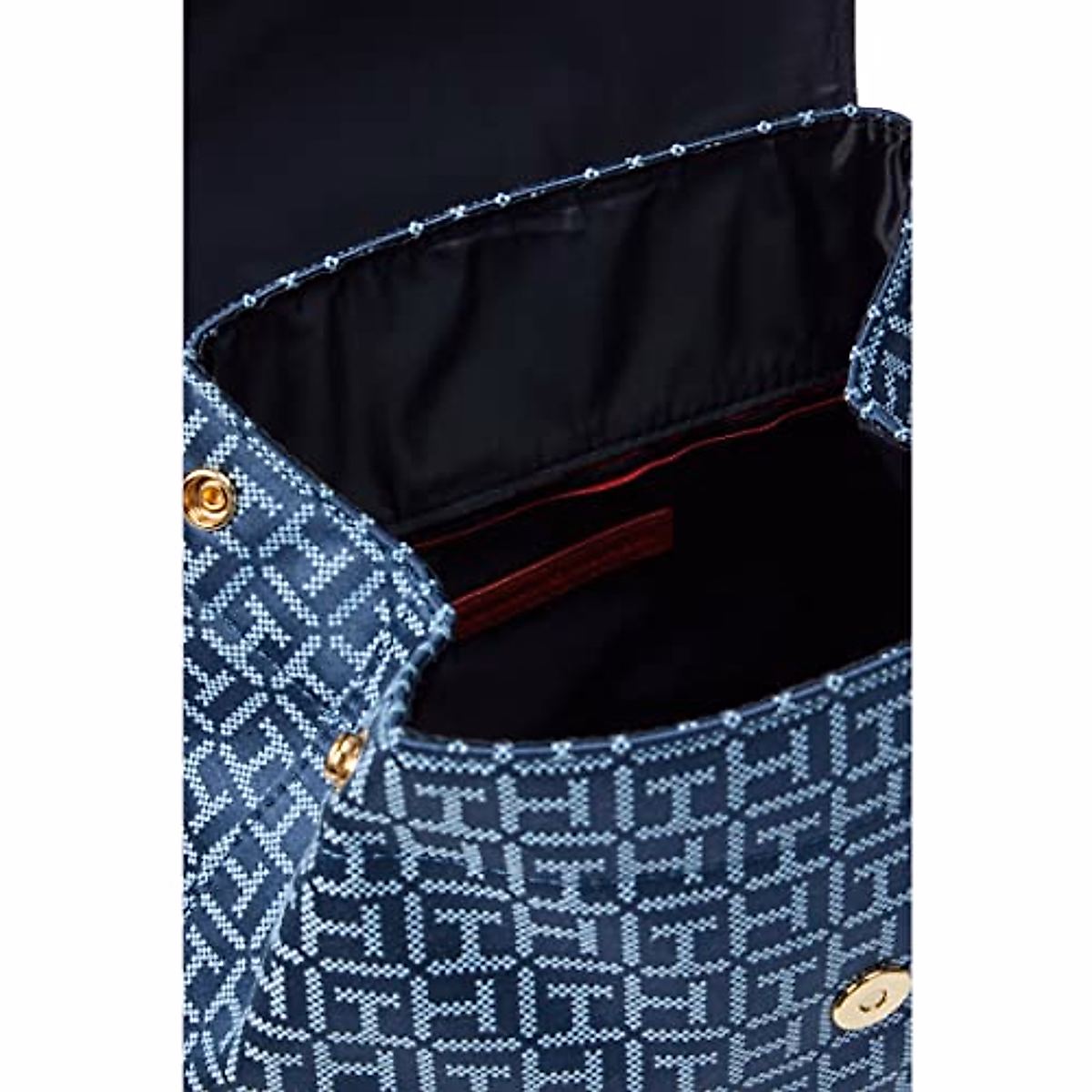Tommy Hilfiger Mercer II Flap Backpack Square Monogram Jacquard Charcoal Blue/Breezy Blue One Size