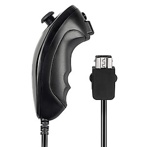 KIWITATA 2 Pack Wii Nunchuck Controllers, Nunchuk Remote Jostick Game Controller Replacement for Wii Wii U Video Game Console Black