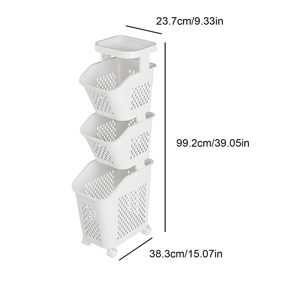 3/4 Tier Laundry Basket - Multi Layer Laundry Hamper | Rolling Laundry Cart With Wheels | 360° Rolling Laundry Basket Bathroom | Laundry Washing Hampers Basket Shelf Cart For Bathroom