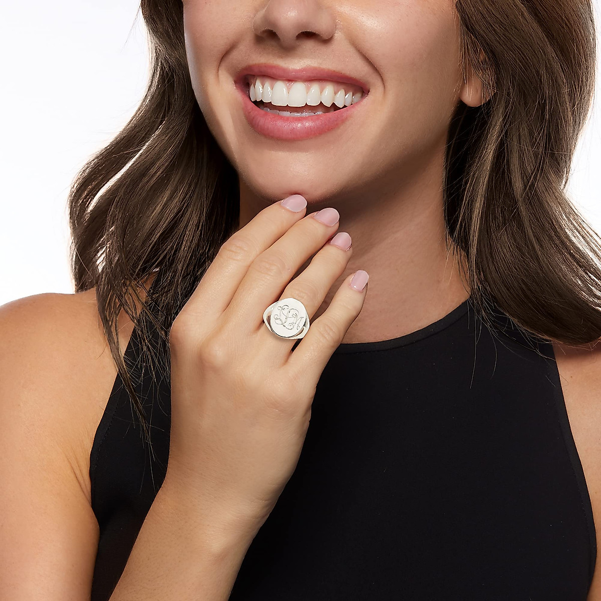 Ross-Simons Monogram - Sterling Silver Signet Ring. Size 7