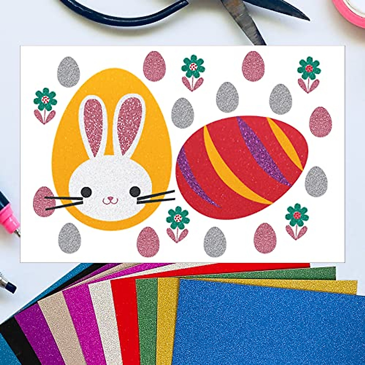 SALEMAR Silver Glitter Cardstock Paper for Cricut Duarable Sparkling Card Stock for Creating Holiday Greeting Card, Cake Toppers, Wedding Crafts, Paper Crafting, 250Gsm, 10 Sheets