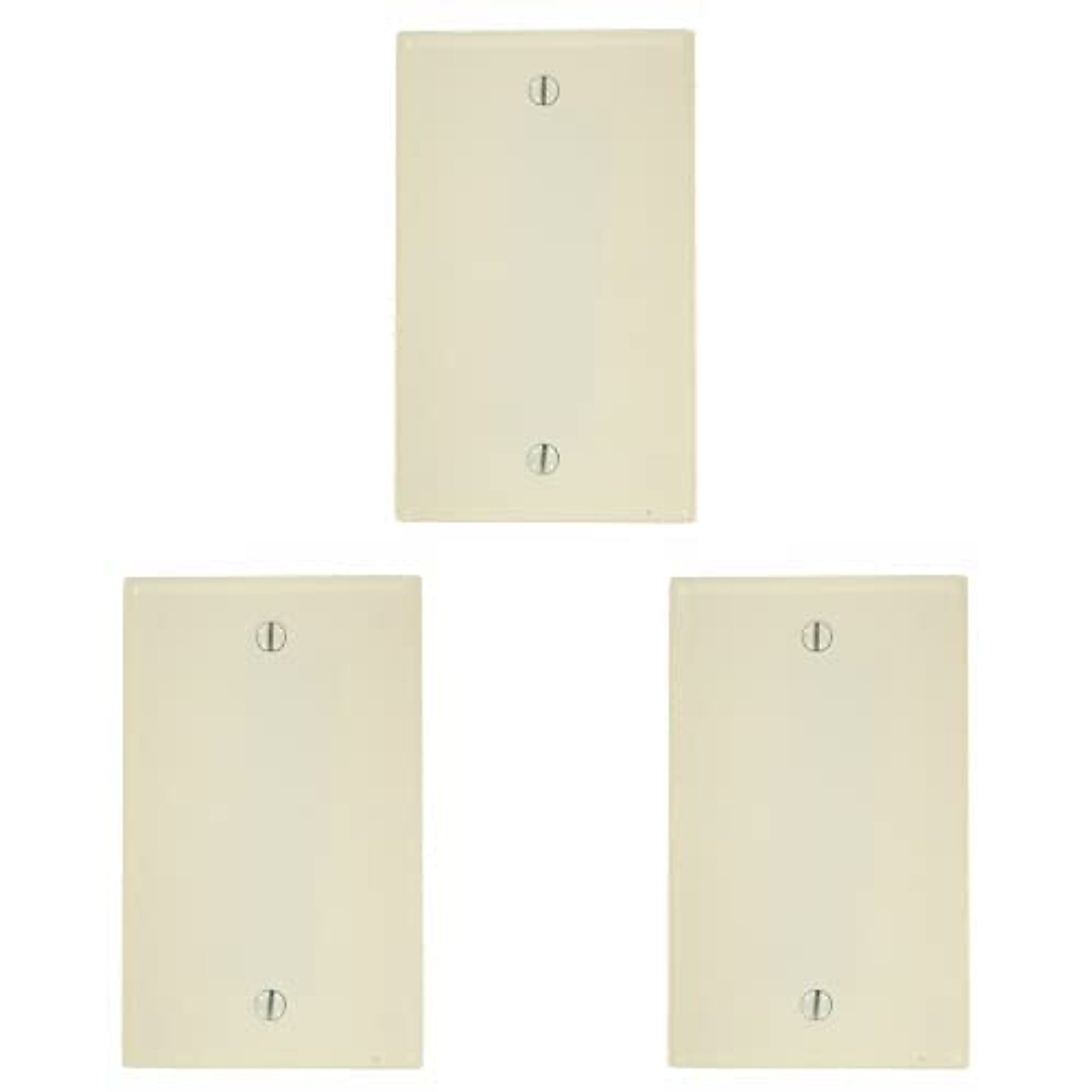 Leviton 78014 1-Gang No Device Blank Wallplate, Standard Size, Thermoset, Box Mount, Light Almond (Pack of 3)