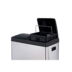 Step N' Sort The 16 Gal. 2-Compartment Stainless Steel Trash and Recycling Bin