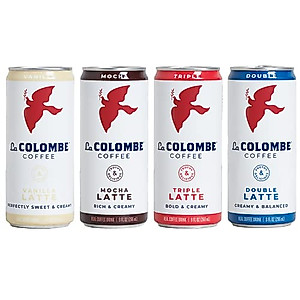 La Colombe Variety Pack Draft Latte, 12x9oz - Double, Triple, Mocha & Vanilla, 100% Arabica Cold Brew with Foamy Milk