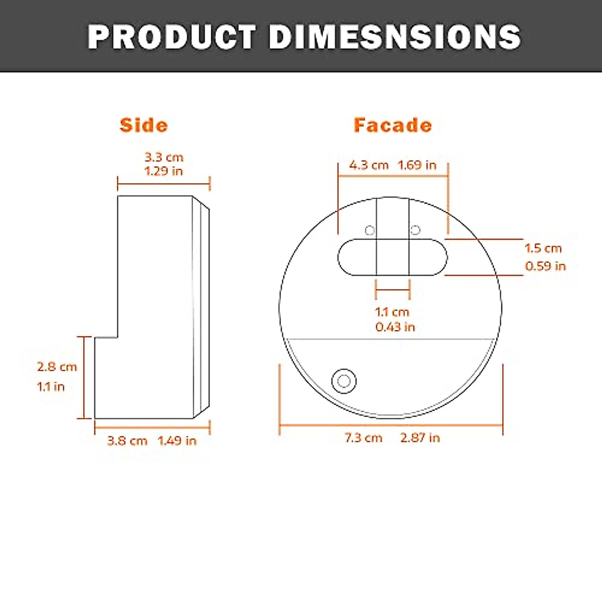 RESET-903 Heavy Duty Hidden Shackle Padlock,Keyed Different Trailer Lock,Van Lock, Truck Door Padlock,Hockey Puck Lock,Solid Steel,Sliver