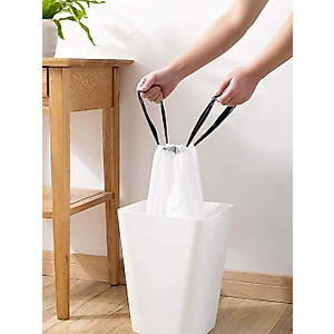 Besli 10 Gallon DrawString Strong Trash Bag Garbage Bag (10 Gallon(90 Bags), White)