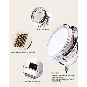 Free Standing Mirror, Wall Mirror Mirrors Bathroom Vanity Mirrors Travel, Lighted 10x Magnifying Mirror with Natural LED Lights, Portable Lighting Vanity Mirror Compatible