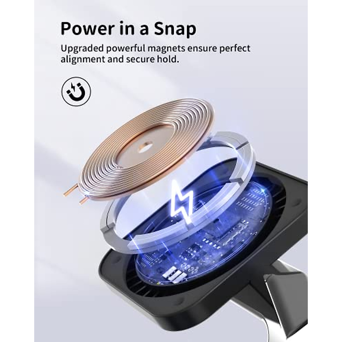 JoyGeek Mag Safe Charger with Stand, Magnetic iPhone Charger, 3-in-1 Wireless Charging Station for Apple iPhone 14/13/12 Series, iWatch Ultra/8/7/6, Airpods Pro, Upgraded Strong Magnets, More Stable