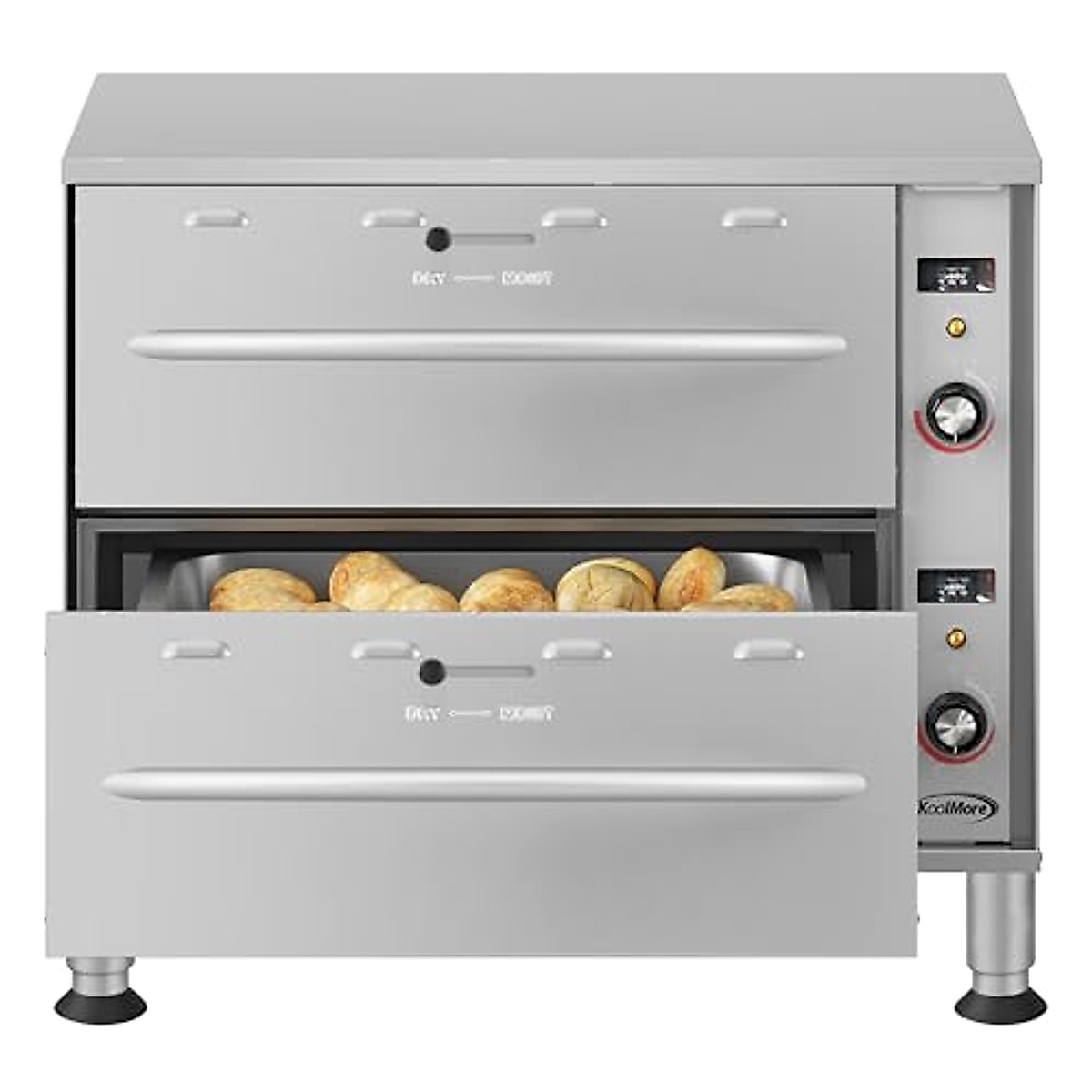 KoolMore Two-Drawer Commercial Free Standing Warming Drawers in Stainless-Steel, UL and NSF Listed (KM-WD-M2)