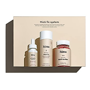 hims thick fix system - Total Hair Package to Supports Hair Growth - Shampoo + Gummy Vitamins + Minoxidil 5%