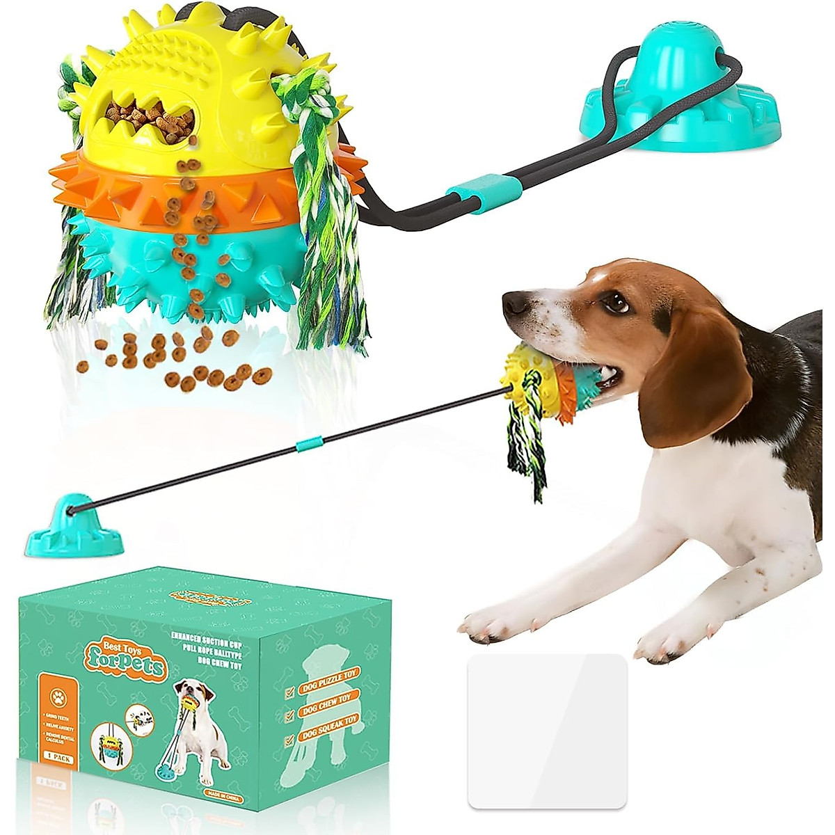 Dog Toys for Aggressive Chewers Interactive Indestructible Puzzle Stimulating Chew Toy Suction Cup Tug of War Enrichment Rope Boredom Busy Self Play Food Teething Puppy Dispensing Squeaky Ball Dogs