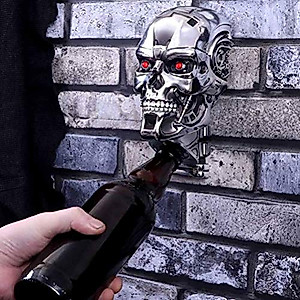 Nemesis Now T-800 Terminator 2 Judgement Day T2 Head Bottle Opener, Polyresin, Silver, One Size
