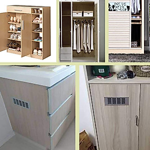 Aicosineg Air Vents Aluminum Alloy Air Vents Small Rectangle Air Grilles Square Ventilation Grilles Louvered Grill Cover for Walls Ceilings Kitchen Sink Wardrobe Shoes Cabinets Silver 11.81x1.97in