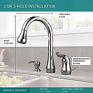 Peerless P188102LF-SD Apex Single Handle Kitchen Pull-Down with Soap Dispenser, Chrome
