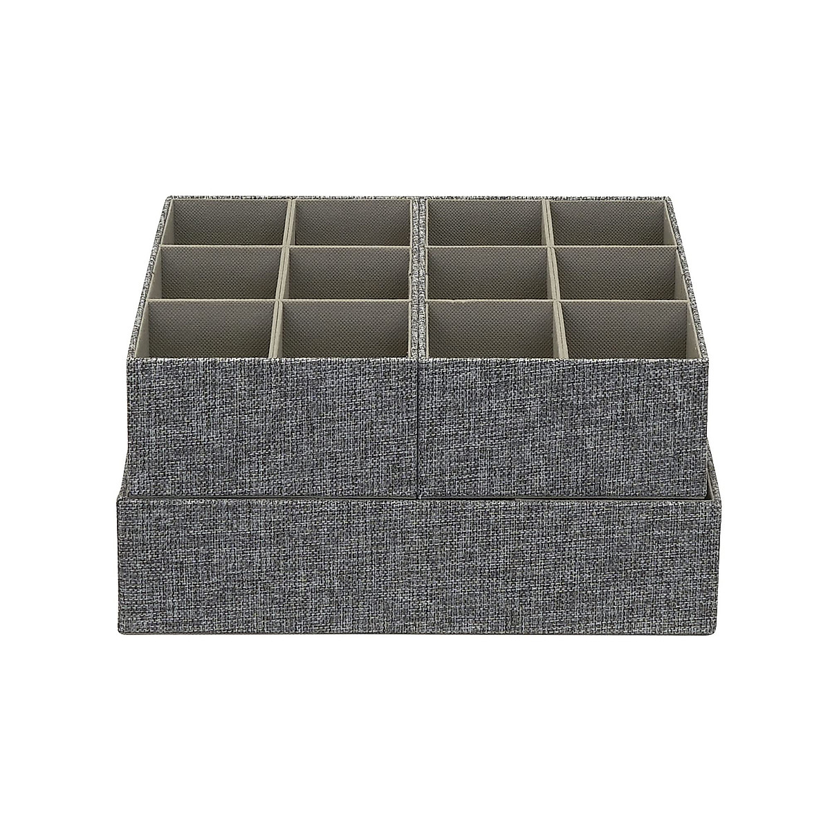 Household Essentials, Graphite 3 Piece Drawer Organizers Starter Set, Customizable Inserts, Large 2 Small Trays