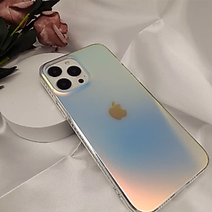 Dosanlues Iridescent Holographic Phone case for iPhone 13 Pro Max, [10FT Drop Protection] Translucent Matte Hard PC Back with Soft Silicone Edge Slim Protective for iPhone 13 Pro Max Case 6.7"