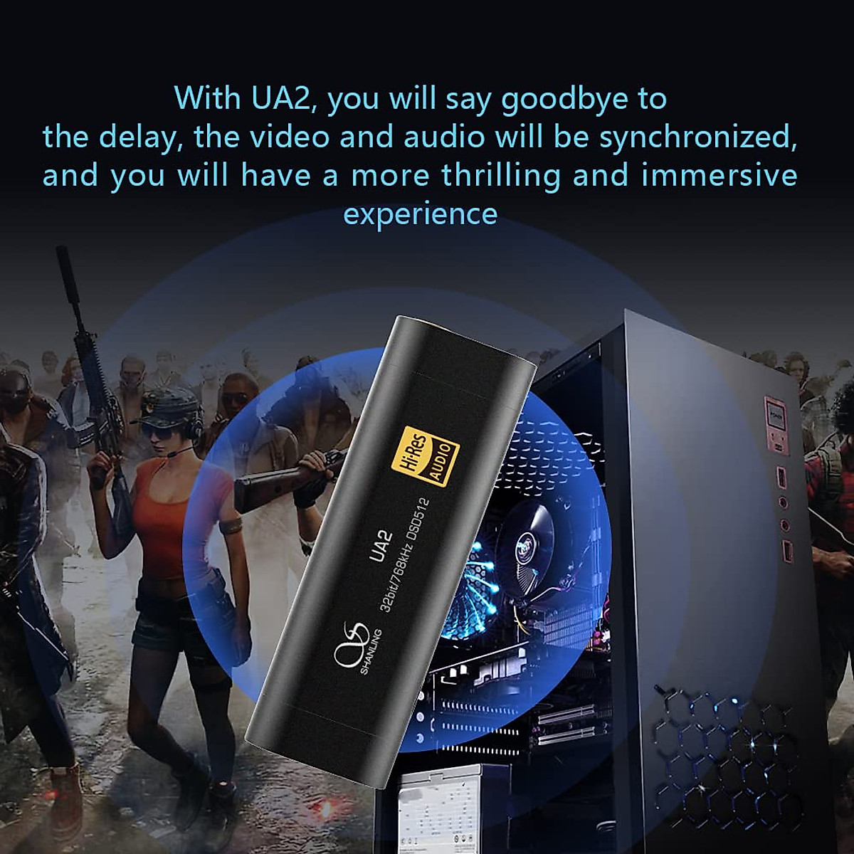 SHANLING UA2 Portable Headphone Amplifier,Headphone Tiny Amps,USB DAC Balanced High Resolution Support 32bit/768kHz and DSD512 Headphone Outputs 3.5mm/2.5mm for Phone/Player/Nintendo Switch/Laptop/PC