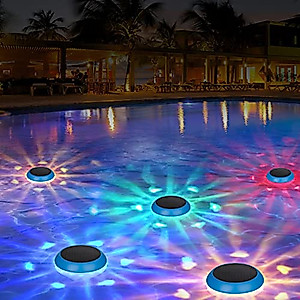 Floating Pool Lights Solar Powed,LED Pool Lights with RGB Color Changing Waterproof Solar Pood Lights for Swimming Pool at Night,Outdoor LED Pool Lights That Float for Pool,Pond,Hot tub,Garden-1 PACK