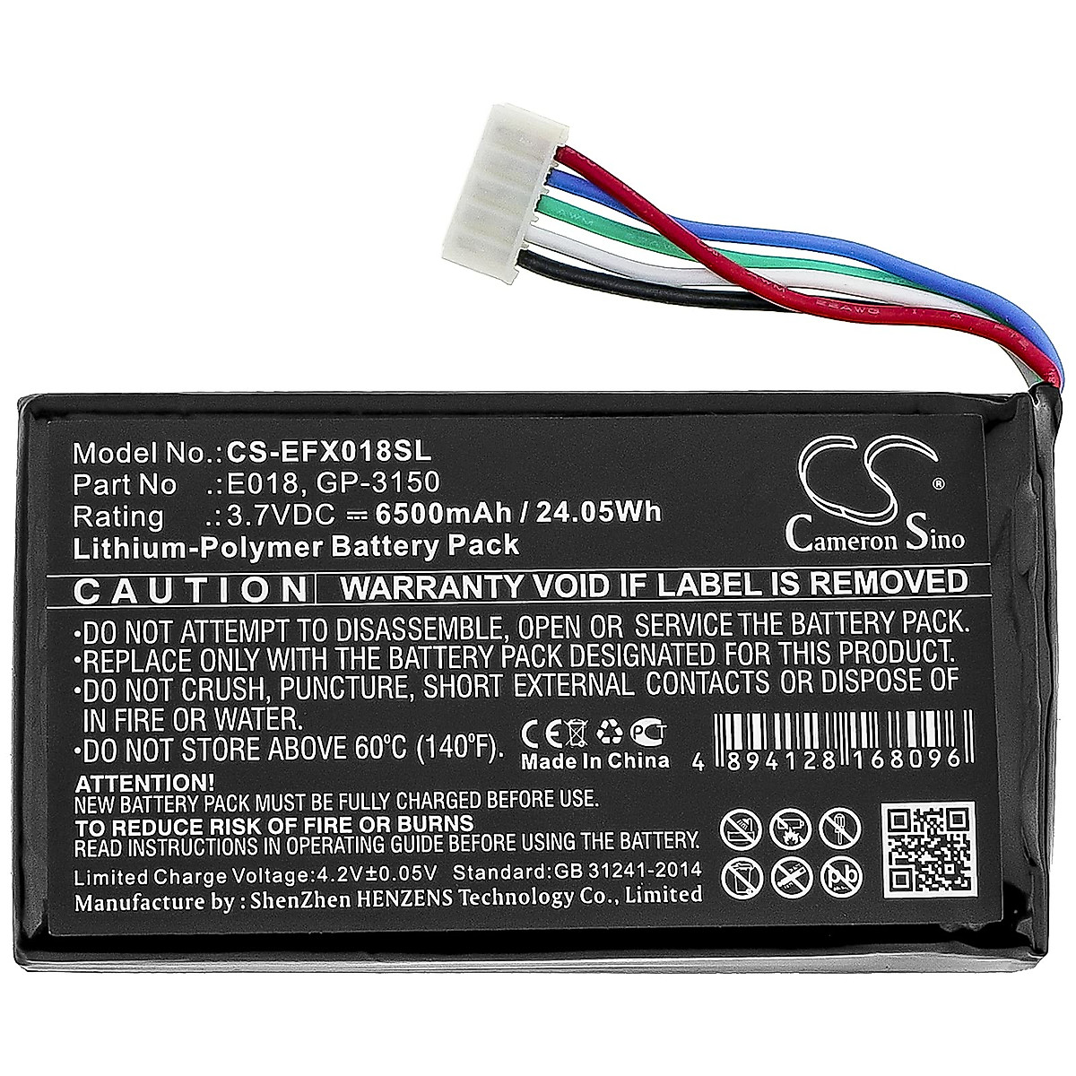 Replacement Battery for EXFO OX1,OX1 Optical Fiber Multimeter,OX1 Optical Explorer,fit Part no E018,GP-3150