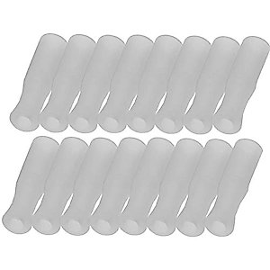 Mini Skater 16Pcs Silicone Straws Tips Food Grade Reusable Anti-Scald/Cold Straws Cover Fit for 1/4 Inch Wide(6mm Out diameter) Stainless Steel Straws (White)