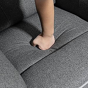 HOMCOM Manual Recliner Armchair with Thick Padded Headrest, Back and Footrest and Adjustable 150 Degree Angle, Grey