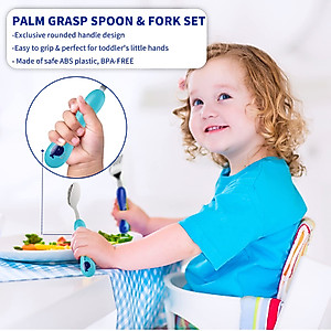 Lehoo Castle Toddler Silverware Set, 6 Pcs Toddler Utensils Stainless Steel, Boys Kids Silverware Set, Safe Toddler Forks and Spoons