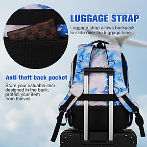 Paude Backpack for Teens,School Backpack Bookbag with USB for High School Work Office Business