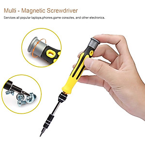ZRSJ 71 Piece Precision Screwdriver Kit Accessory Set, Professional Magnetic Screwdriver Set, Compatible with iPhone, iPad, Mac, Tablet, Notebook and More (Color : Yellow)