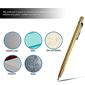 Tungsten Carbide Tip Scriber Marking Engraving Pen for Stainless Steel, Ceramics and Glass Carving (Gold)