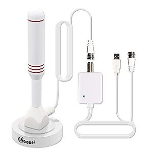 Chaowei Portable Indoor Outdoor Amplified HDTV Antenna with Signal Booster Amplifier, Magnetic Base,16.5ft Coax Cable, Up to 120 Miles-Support 4K 1080p Smart TV and All Equipment with ATSC Tuner