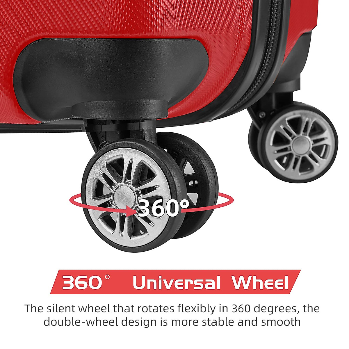 Joyway Luggag 7-Piece Travel Sets,28 inch Suitcase with Spinner Wheels,Hard Case Large Luggage with TSA Locks(28Inch No Bag Red)