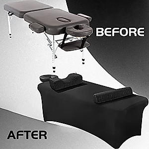 HOMBYS 4 Piece Set Lash Bed Linen for Massage Table, Memory Foam Lash Bed Topper and Neck Pillow and Leg Pillow and Table Cover for Lash Bed, 4 Lash Extension Set All in A Bag