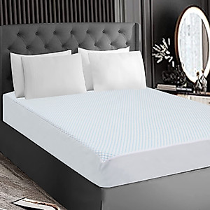 Mattress Cover with Cooling Bubbles Top -Ultra Soft and Silky Feeling Material Mattress Pad Cover with 16 Inches Deep Pocket (Queen)