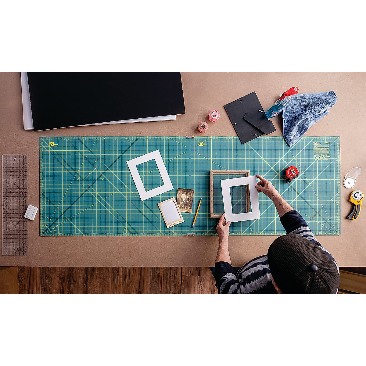 Olfa 23x70 Cutting mat, Green/White