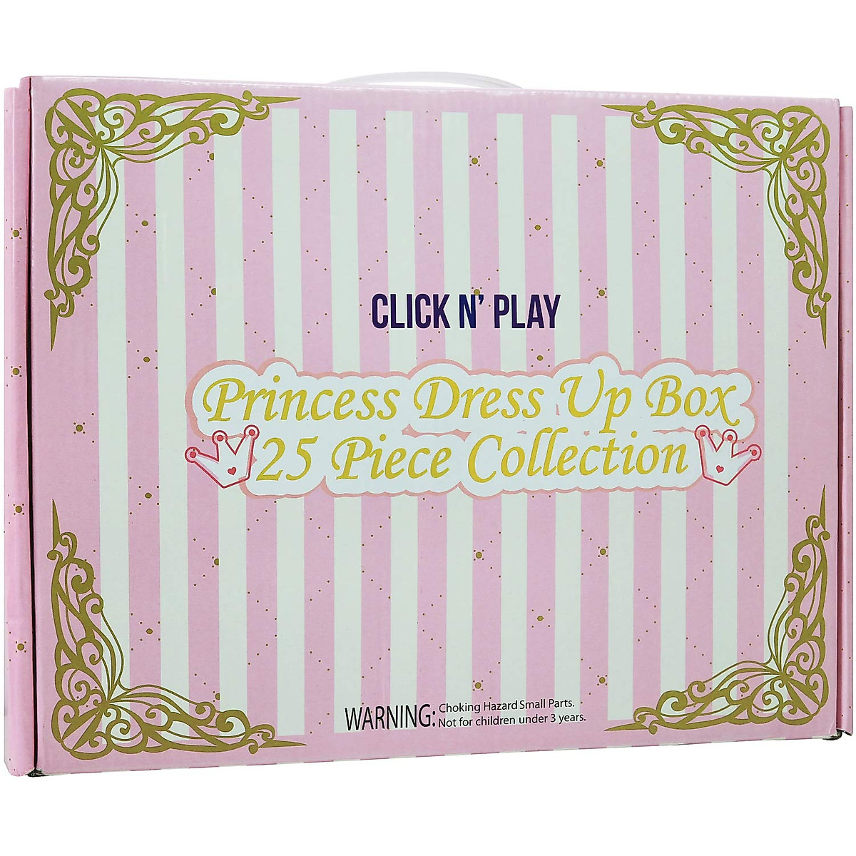 Click N' Play Princess Dress-Up Clothes for Little Girls, 25 Accessories | Toddler Pretend Play, Little Girl Toys/Gifts | Princess Dresses for Girls | Sequin Dress, Party Dress | Birthday Gift Set