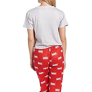 Marvel Avengers Womens Pajama Shirt and Jogger Pants Grey/Red Small