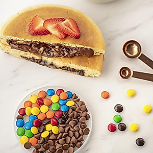 Stuffed Pancake Maker- Make a GIANT Stuffed Waffle or Pan Cake in Minutes- Add Fillings for Delicious Breakfast or Dessert Treat, Electric, Nonstick w Silicone Batter Funnel - Fun Holiday Kitchen Gift