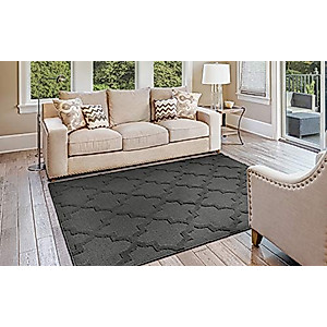 Garland Rug Quatro 6 ft. x 9 ft. Area Rug Cinder Gray