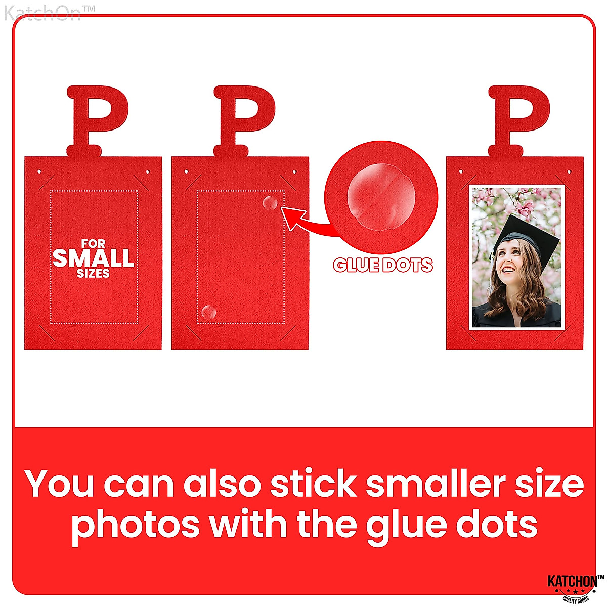 KatchOn, Red Proud of You Graduation Photo Banner 2024 - 10 Feet, Felt, Personalized, Holds 12 Pictures, Class of 2024 Decorations