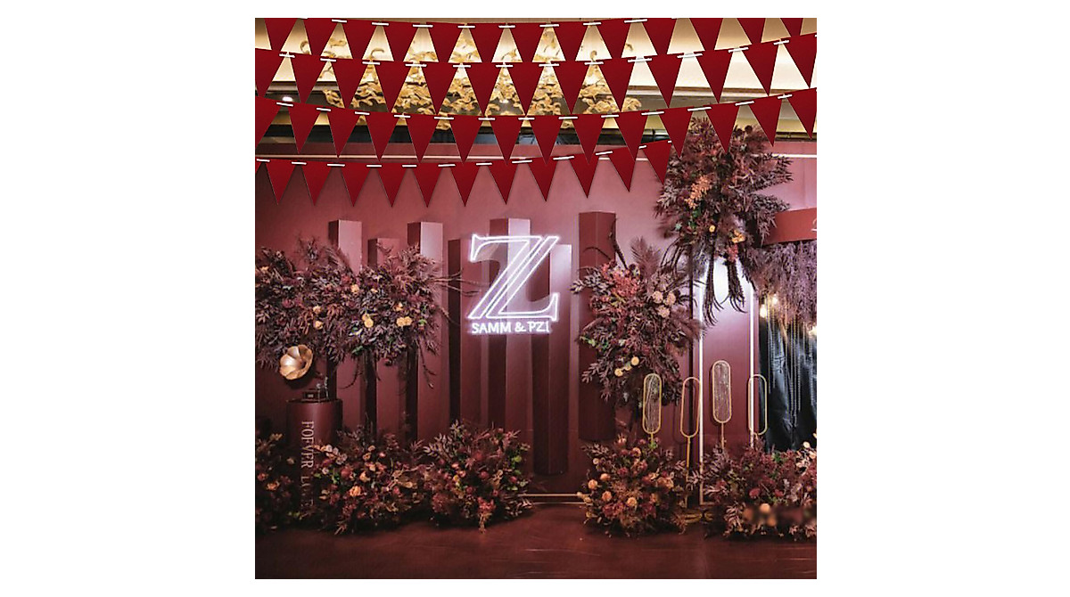 Stylish 44ft Burgundy Party Decorations - DIY Banner