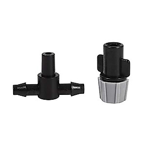 Plastic Mist Nozzle Sprinkler Tee Joints Spray Heads for Misting Watering Plant Flower Cooling System Home Garden Irrigation, 20pcs (Black)