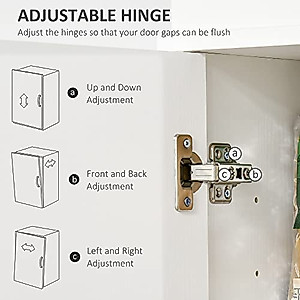 HOMCOM 72" Kitchen Buffet with Hutch, Freestanding Pantry Cabinet with Utility Drawer, 2 Door Cabinets, Adjustable Shelves and Countertop, White Wood Grain